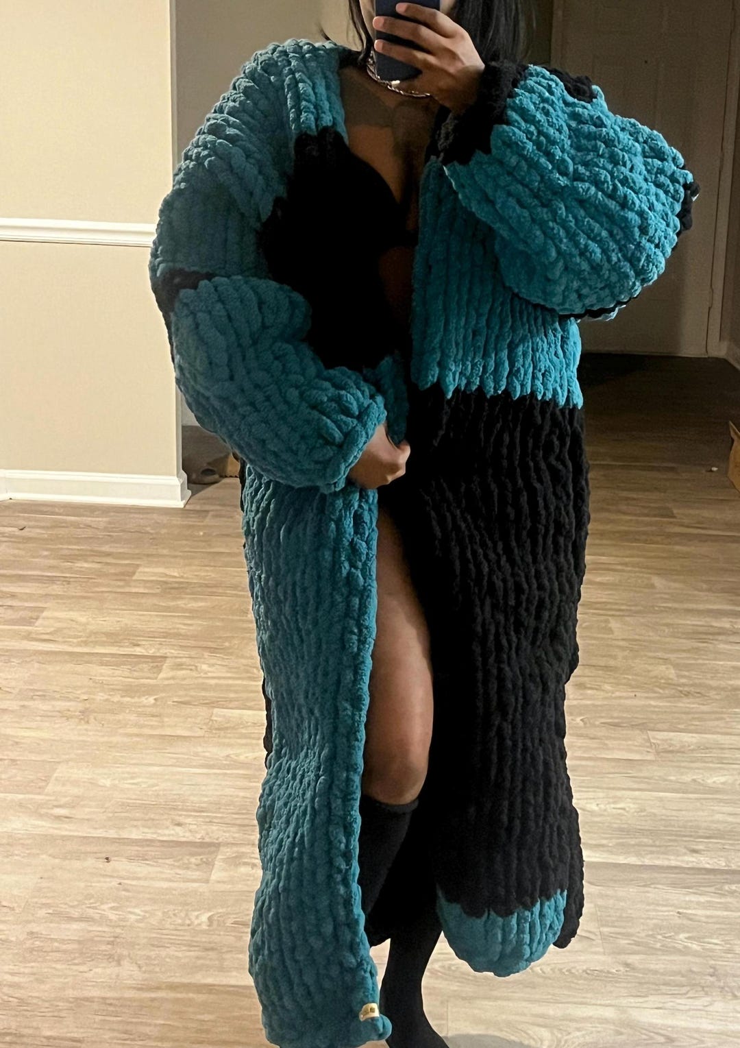 Cozy Oversized Chunky Knit Duster - Etsy