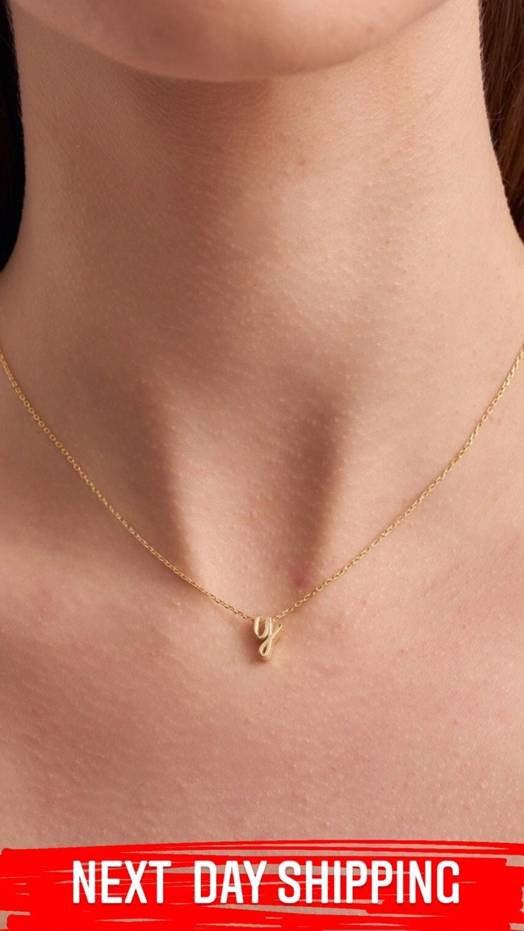 Cursive Letter Necklace, 3D Initial Necklace, Letter Necklace, Name ...