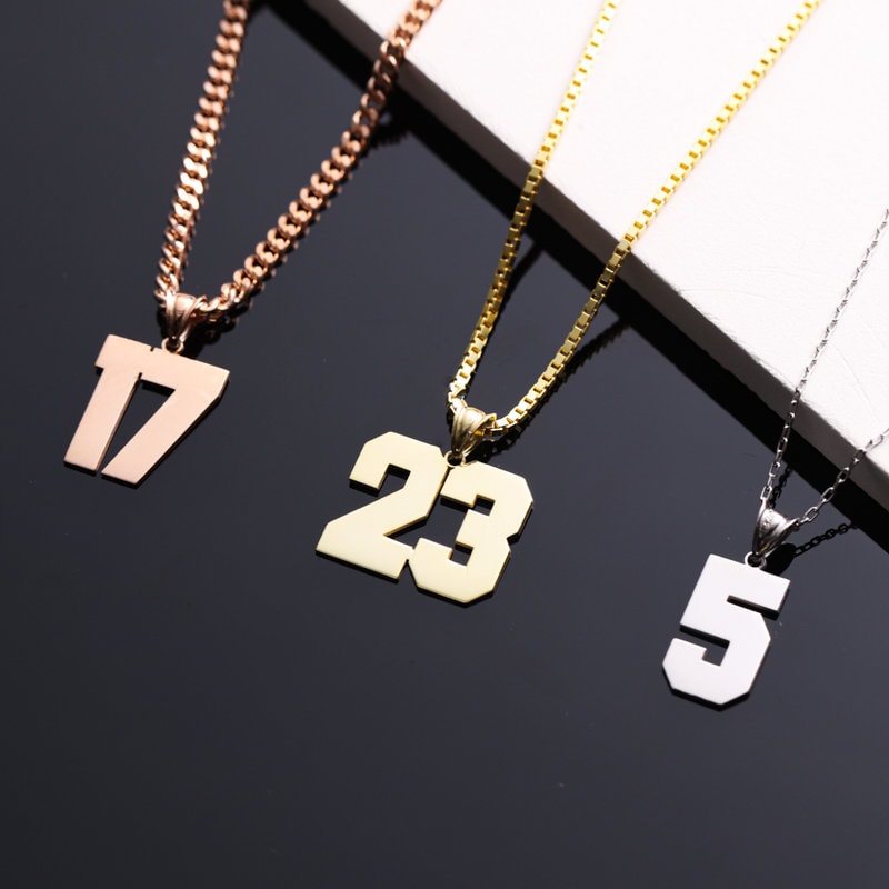 Number Necklace Gold Personalized Jewelry Gifts for Men - Etsy
