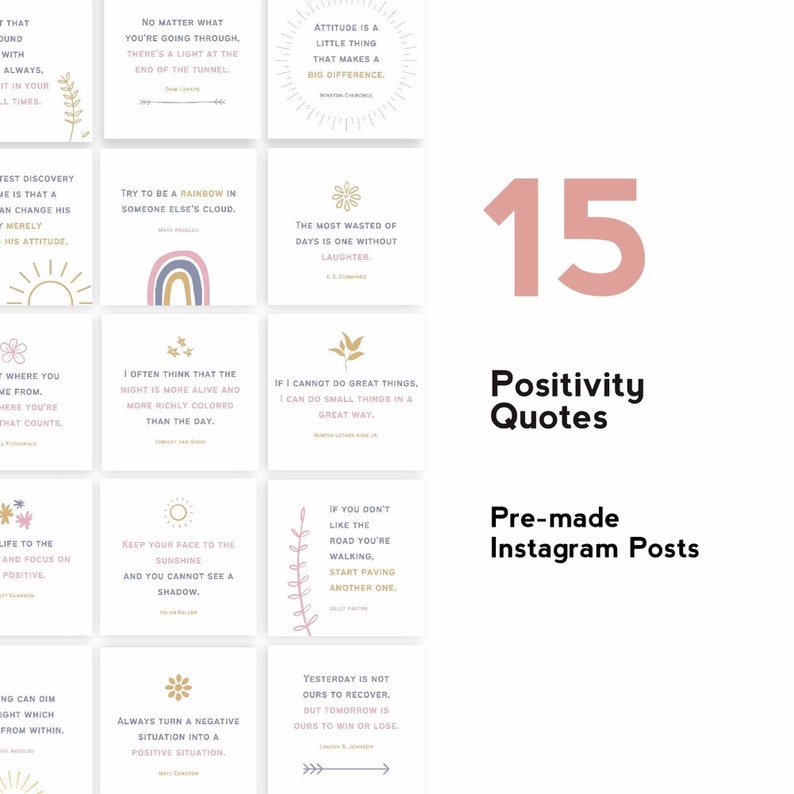 READY TO USE Positivity Quote Posts for Instagram | Social Media ...