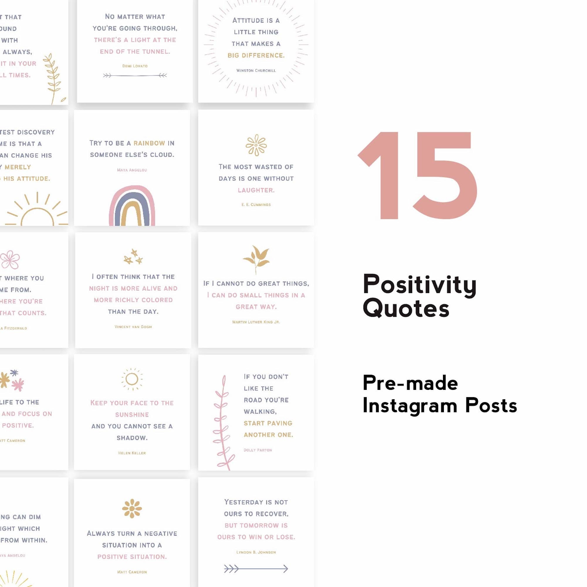 READY TO USE Positivity Quote Posts for Instagram | Social Media ...