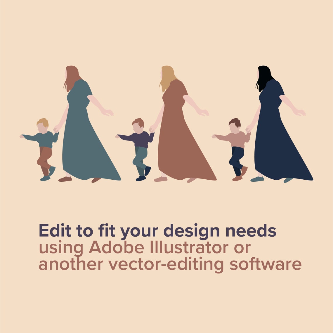 Motherhood Vector Illustrations DIGITAL DOWNLOAD Editable - Etsy