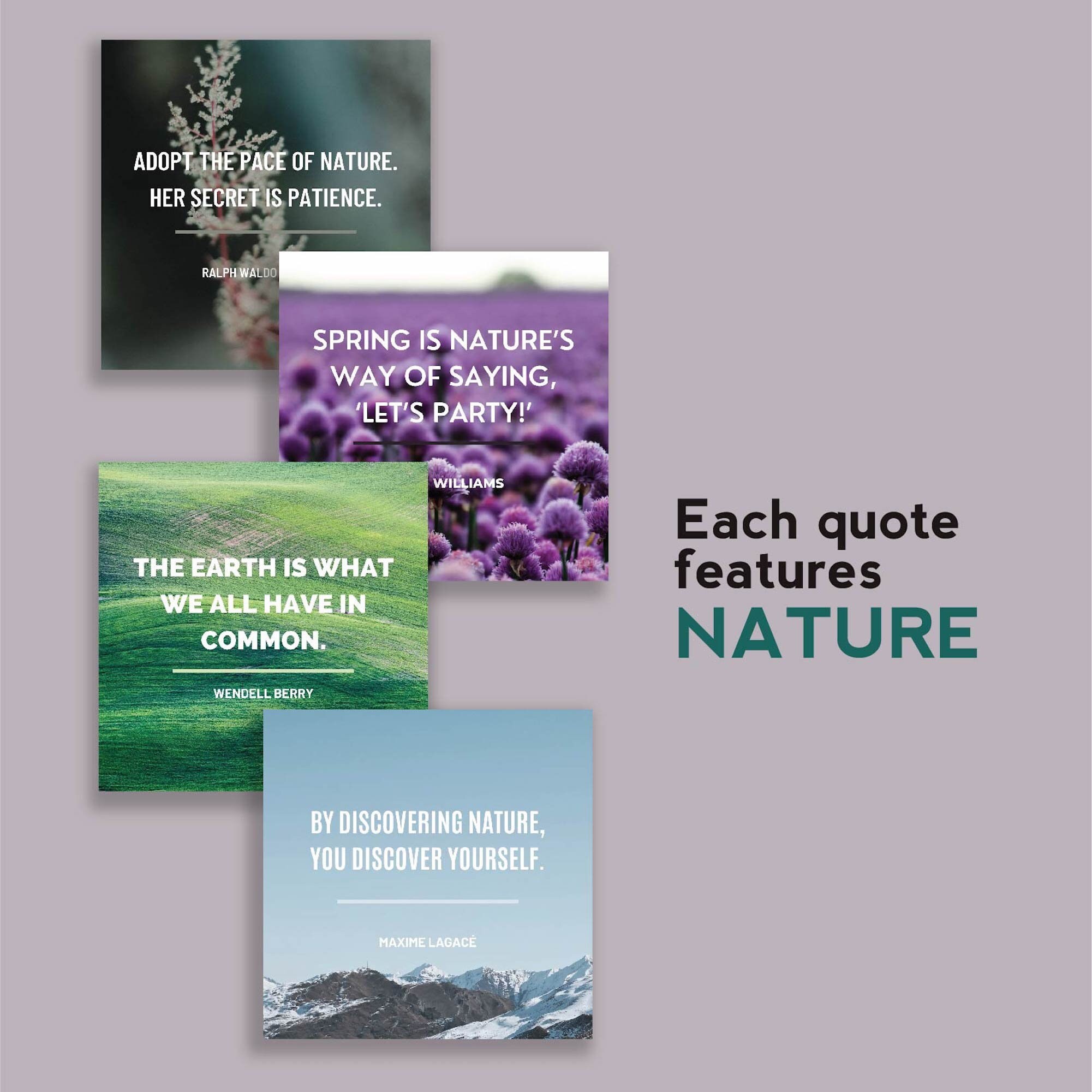 READY TO USE 25 Pack Nature Quotes Instagram Posts | Instant Download ...