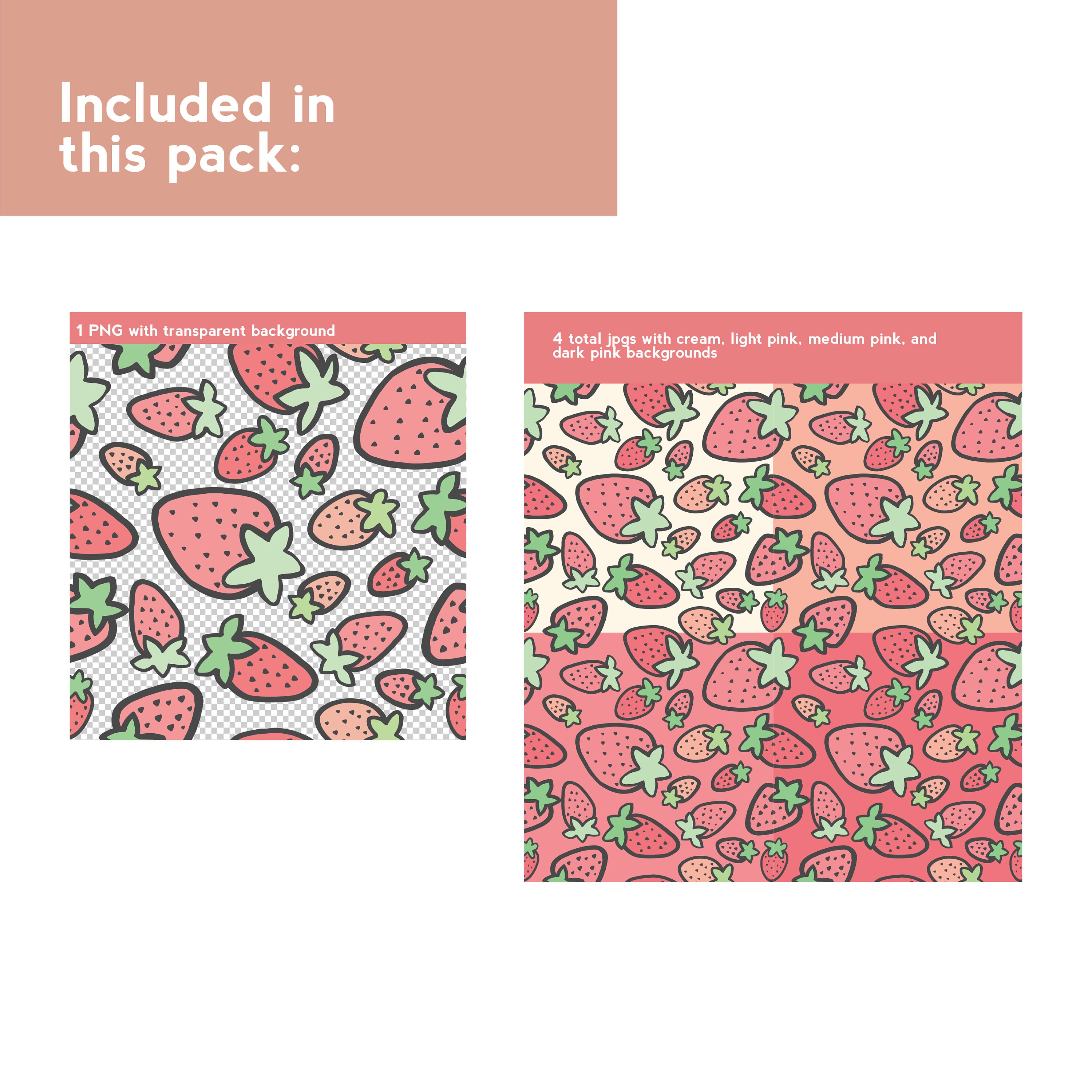 Strawberry Pattern Digital Paper | DIGITAL DOWNLOAD | Hand Drawn ...