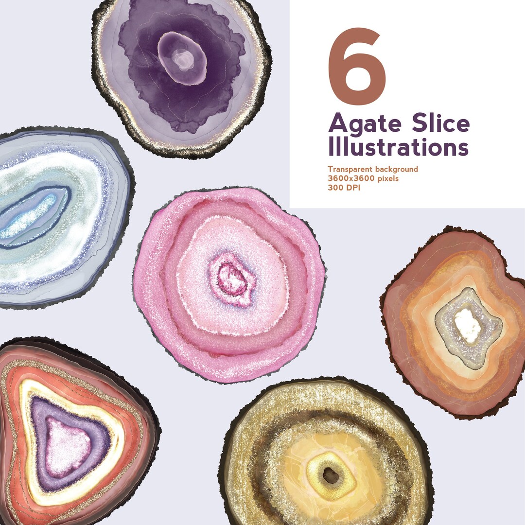 Oval Agate Slice Illustration Pngs | DIGITAL DOWNLOAD | Geode ...