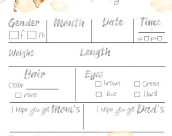 Baby Shower Game - Baby Giraffe Printable - Etsy