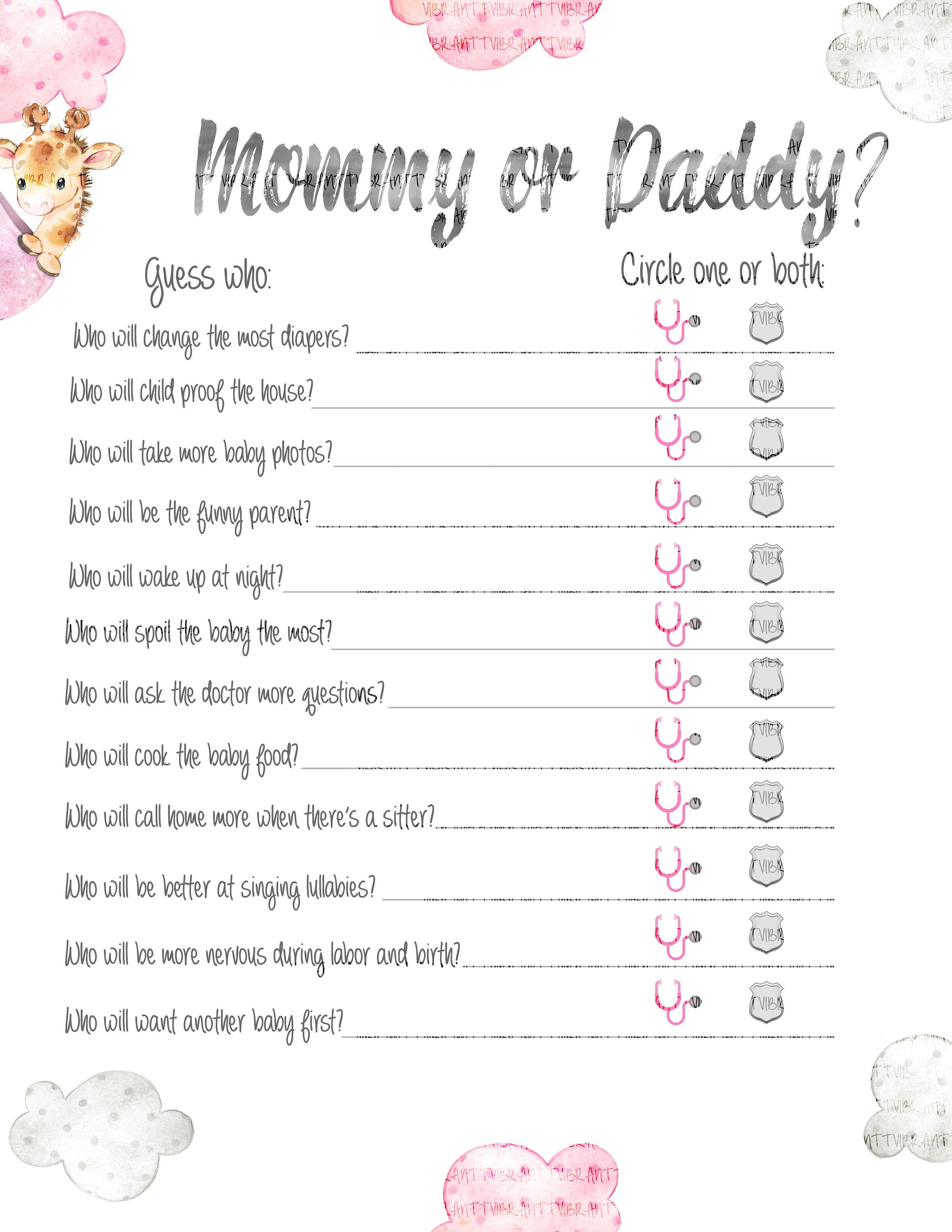 Which Parent Baby Shower Game Etsy which-parent-baby-shower-game-etsy