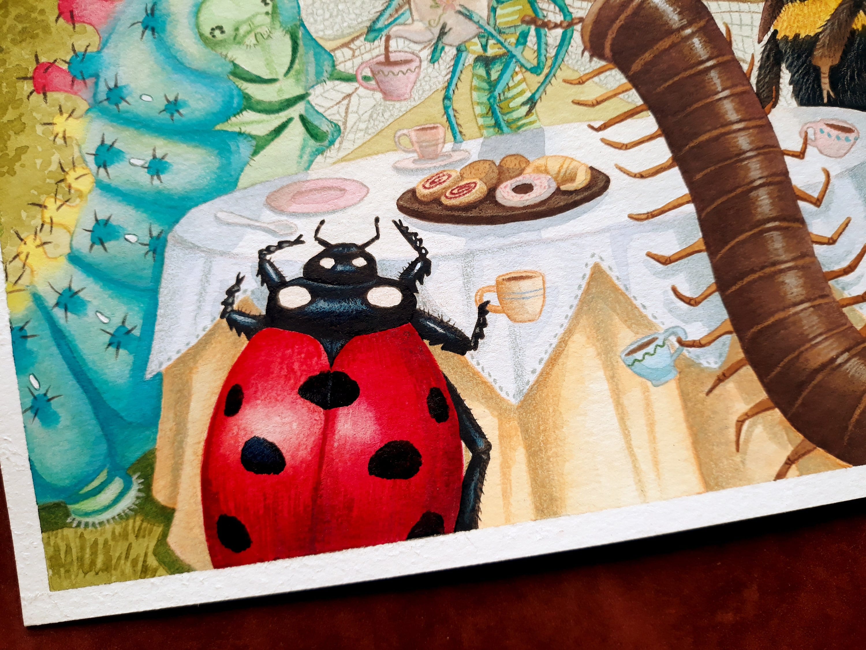 Bugs Tea Party Art Print Cute Watercolor Prints Insect Illustrations ...