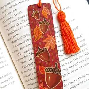 Autumn Vibes Bookmarks - Fall Colors - Hand-painted Wooden Book Markers ...
