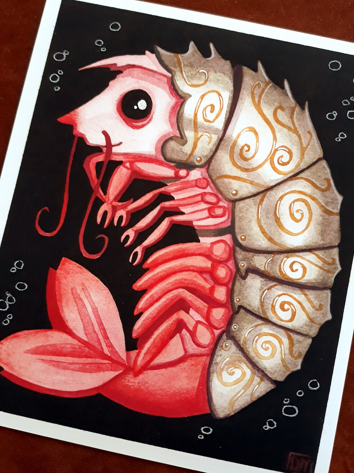 Warrior Shrimp Art Print – Watercolor Animal Illustration (5x6) - Etsy