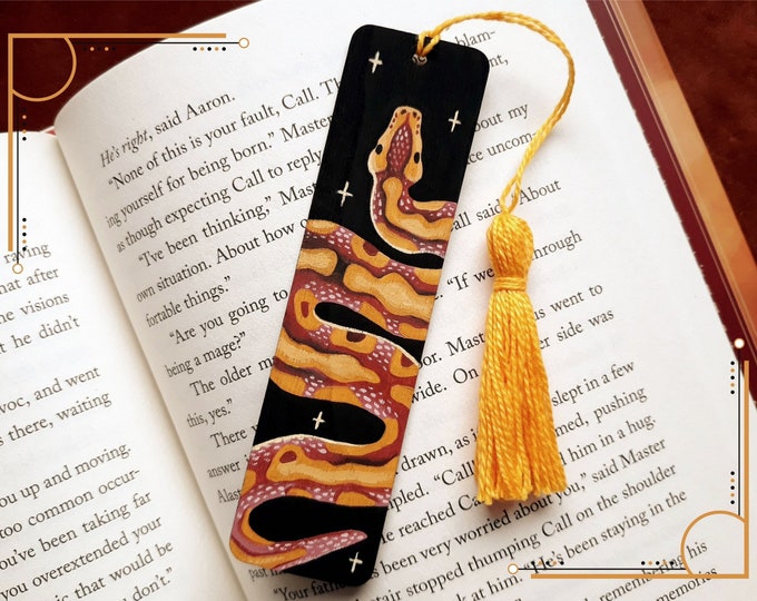 Ball Python Wooden Bookmark - Snake Painting - Python Art - Hand ...