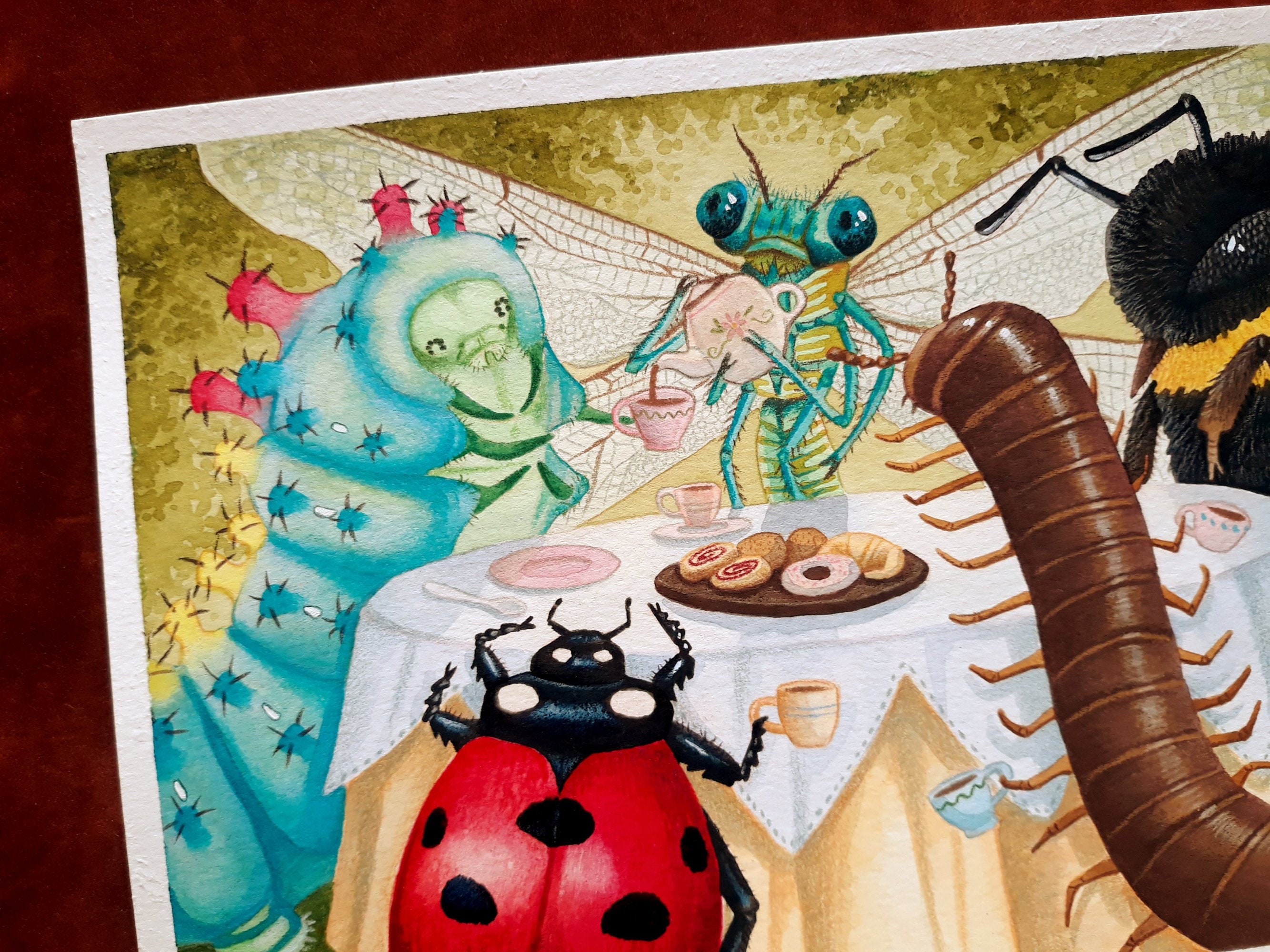 Bugs Tea Party Art Print Cute Watercolor Prints Insect Illustrations ...