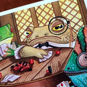 Reptiles and Amphibians Playing Poker Art Print - 6x9 Print ...