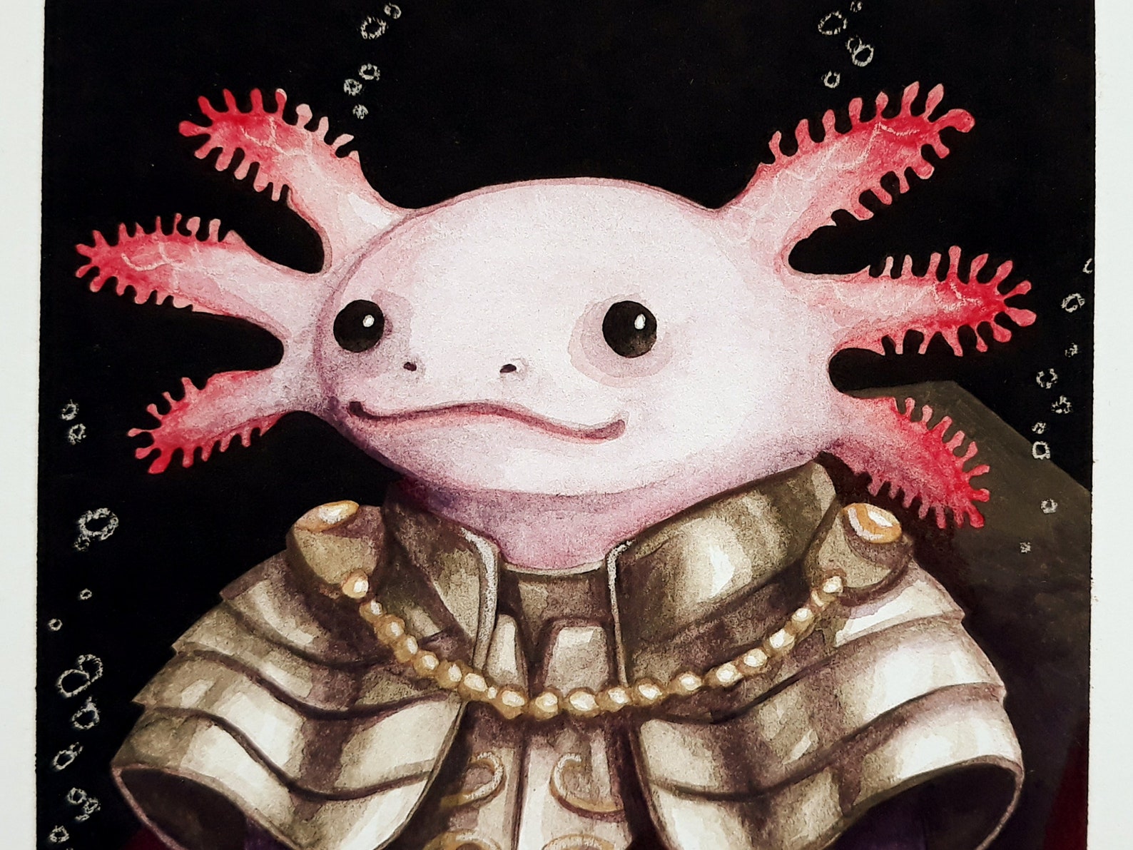 Axolotl Art Print Watercolor Art Print Animal Artwork Illustration Wall ...