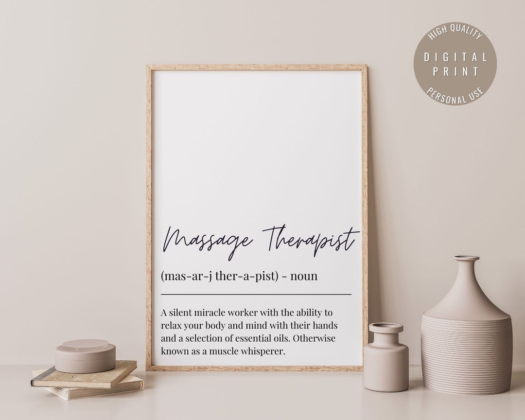Massage Therapist Definition Wall Art Salon Decor Beauty - Etsy