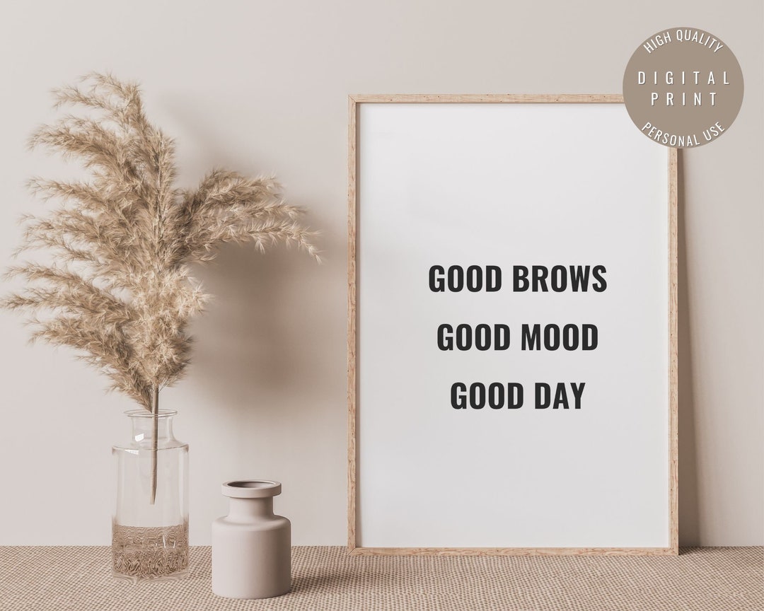 Good Brows Good Mood Good Day Print Salon Decor Wall Art Beauty Room ...