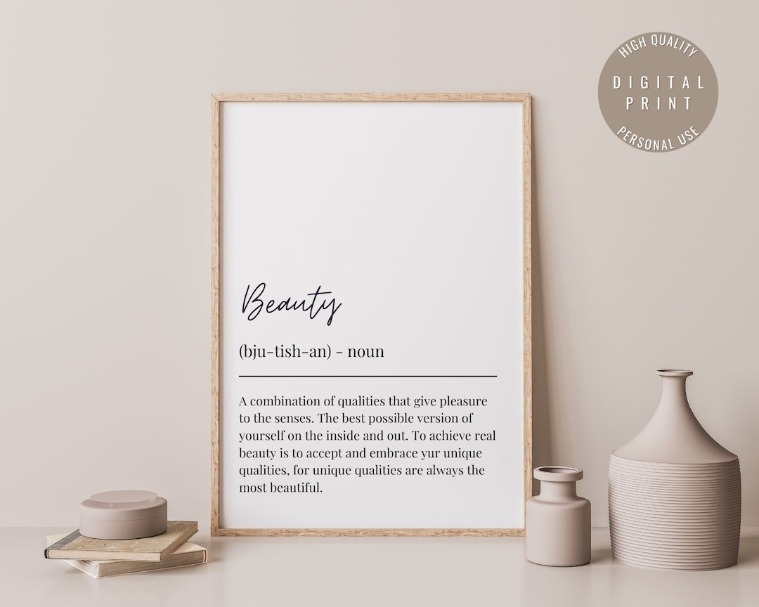 Beauty Definition Wall Art Salon Decor Beauty Room Aesthetics Gift ...