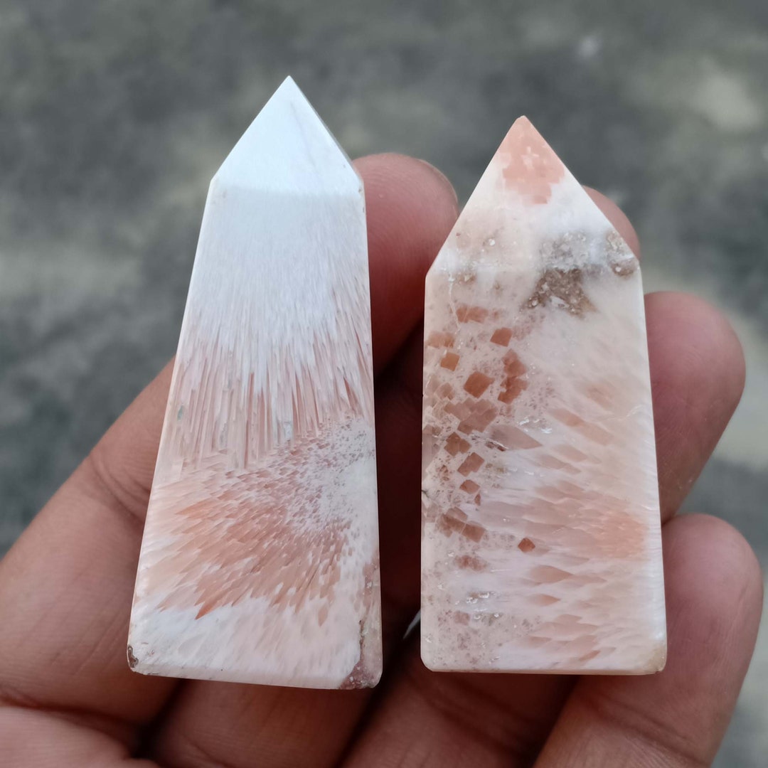 Pink Scolecite Towers, Rare Crystals, Point Generator, Healing Crystal ...