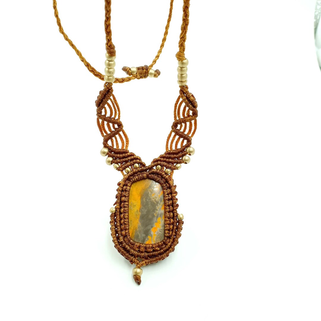 Bumble Bee Necklace Macrame Necklace Cord Necklace Crafted Whollsell ...