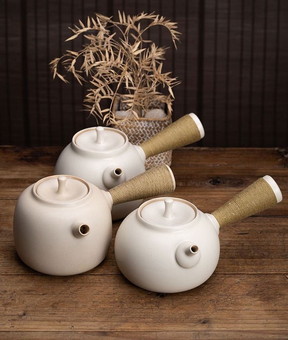 Coffee & Tea Makers Tea Accessory Natural White Clay Teapot,Handcrafted ...