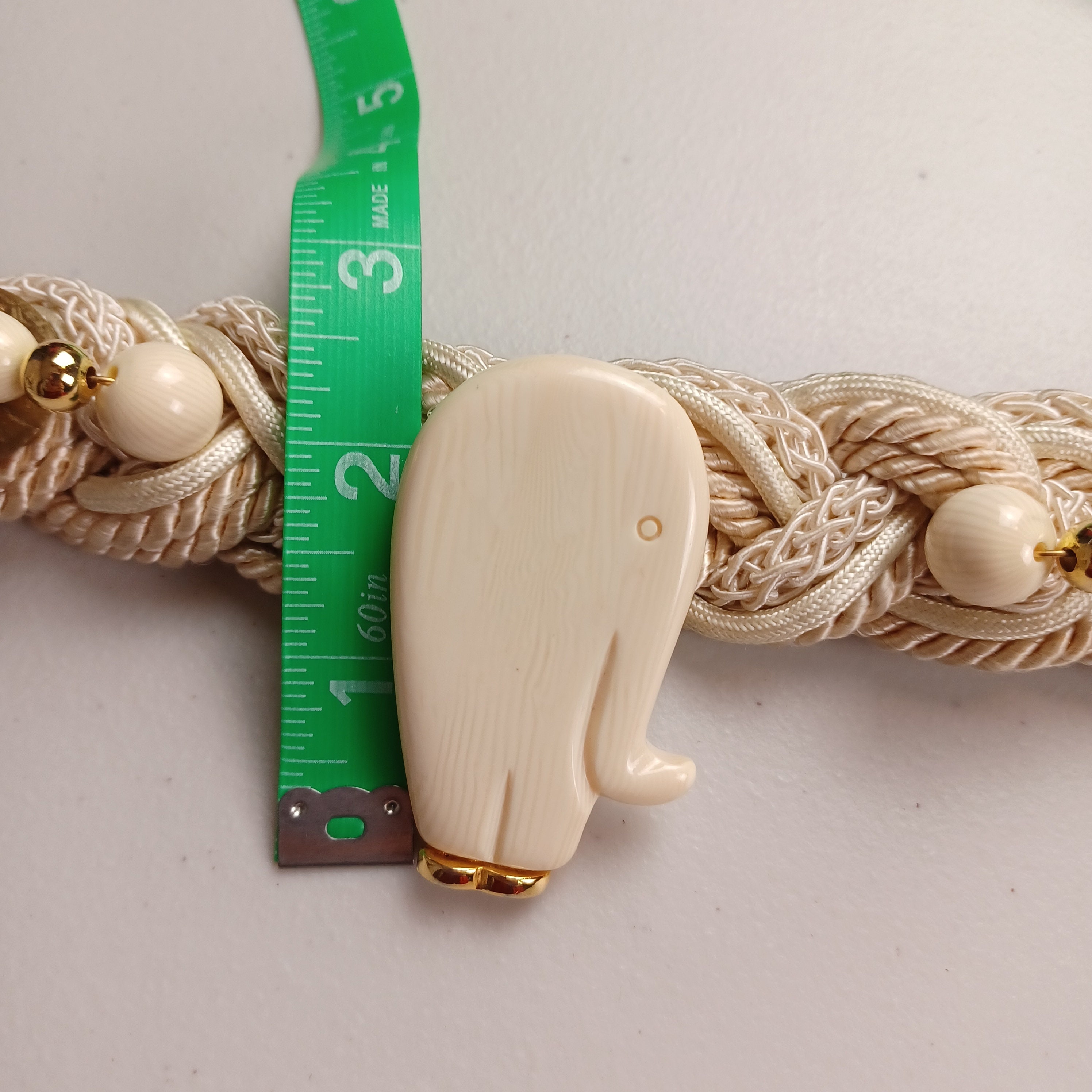 Vintage 80s Elephants Woven Rope Belt, Adjustable up to 32”, Whimsical ...