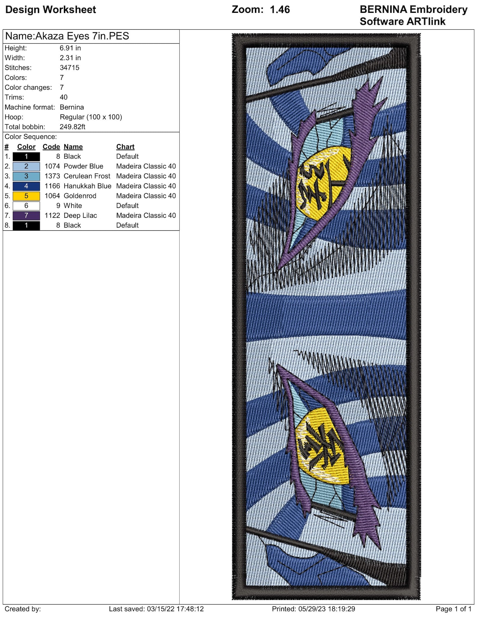 Anime Akaza Eyes Embroidery File - Etsy