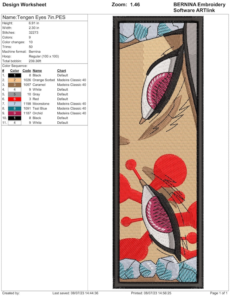 Anime Tengen Eyes Embroidery File - Etsy