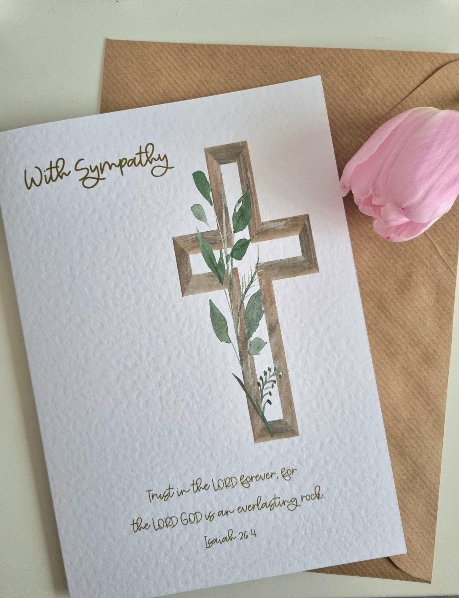 Christian Sympathy Card With Sympathy Trust in the Lord - Etsy