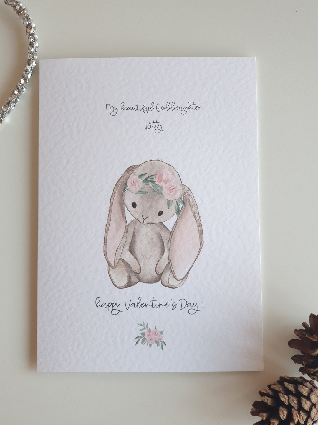 Personalized Valentines Bunny Card A5 Bunny Card Love - Etsy