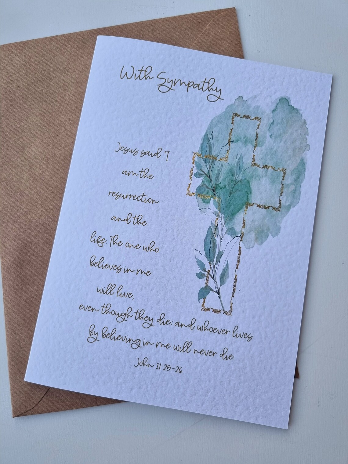 Christian Sympathy Card, With Sympathy, Jesus, Religious Card, I Am the ...