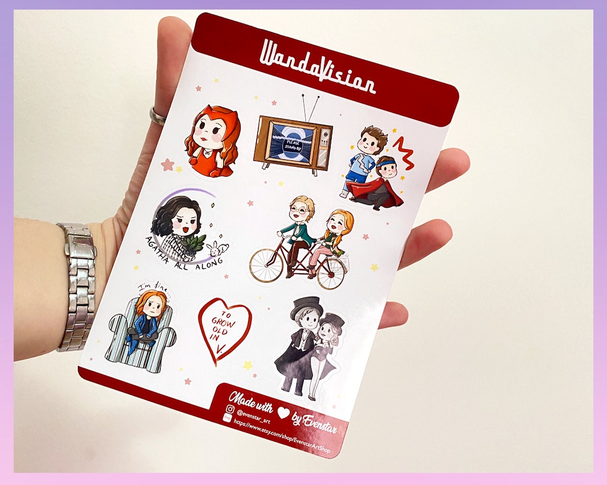 Wandavision Stickers Sheet Planner & Bullet Journal Laptop Sticker ...