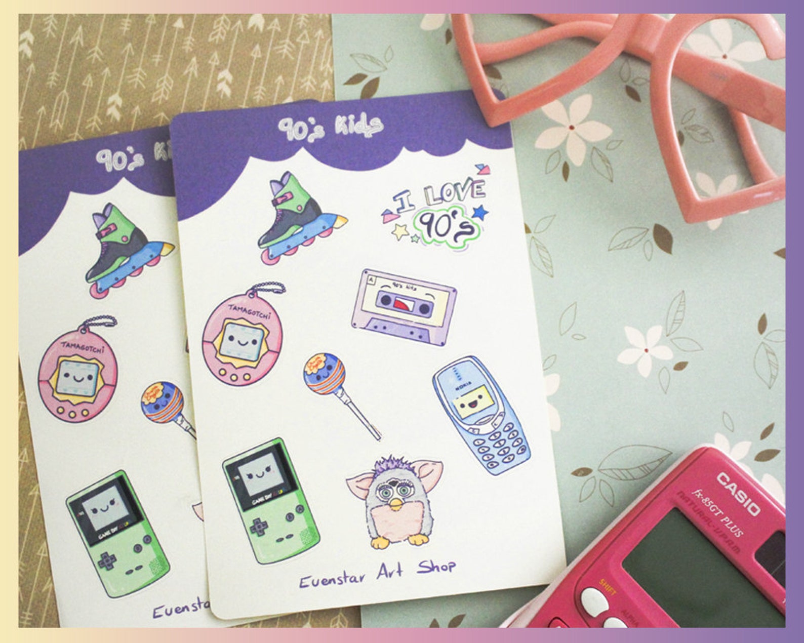 90's Kids Lover Retro Stickers Sheet Perfect for Planner & Bullet ...