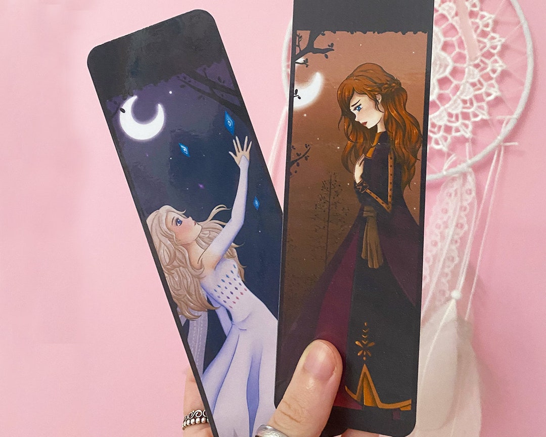 Frozen Bookmark Anna Elsa Illustration Disney Princess Handmade Bookish ...