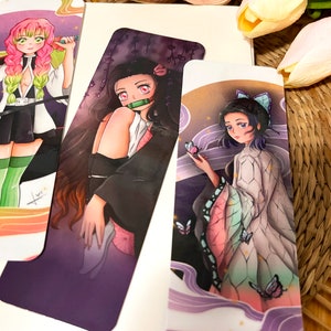 Cute Anime Demon Girls Bookmark | Kny Inspired | Unique Handmade Gift ...