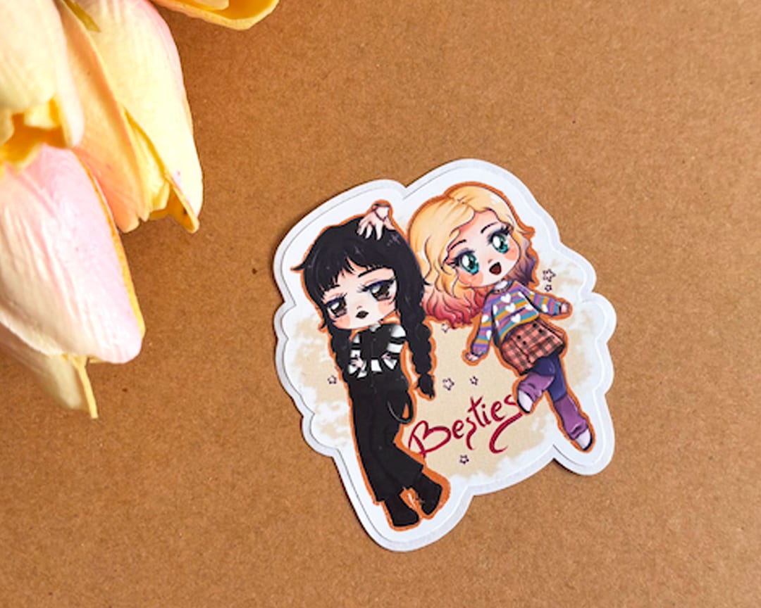 Wednesday and Enid Sticker Anime Chibi Version Desgin by Evenstar - Etsy