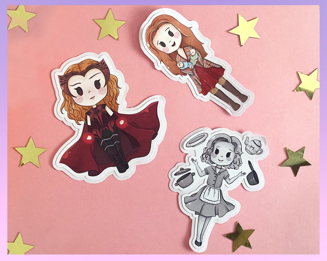 Wandavision Chibi Sticker Wanda Maximoff Scarlet Witch Designed by ...