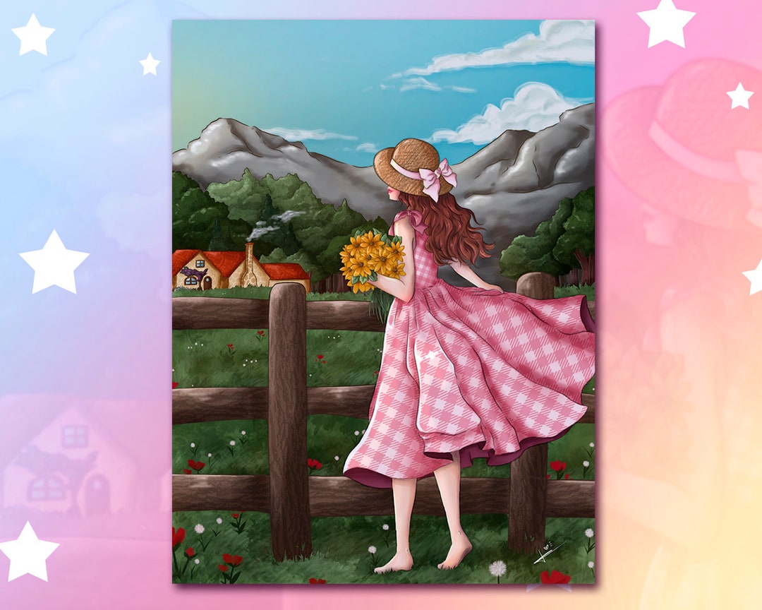 Handmade Cottagecore Art Print | Farmcore Aesthetic | Cozy Illustration ...