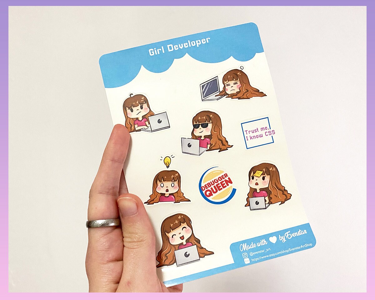 Girl Developer Stickers Sheet Planner & Bullet Journal - Etsy