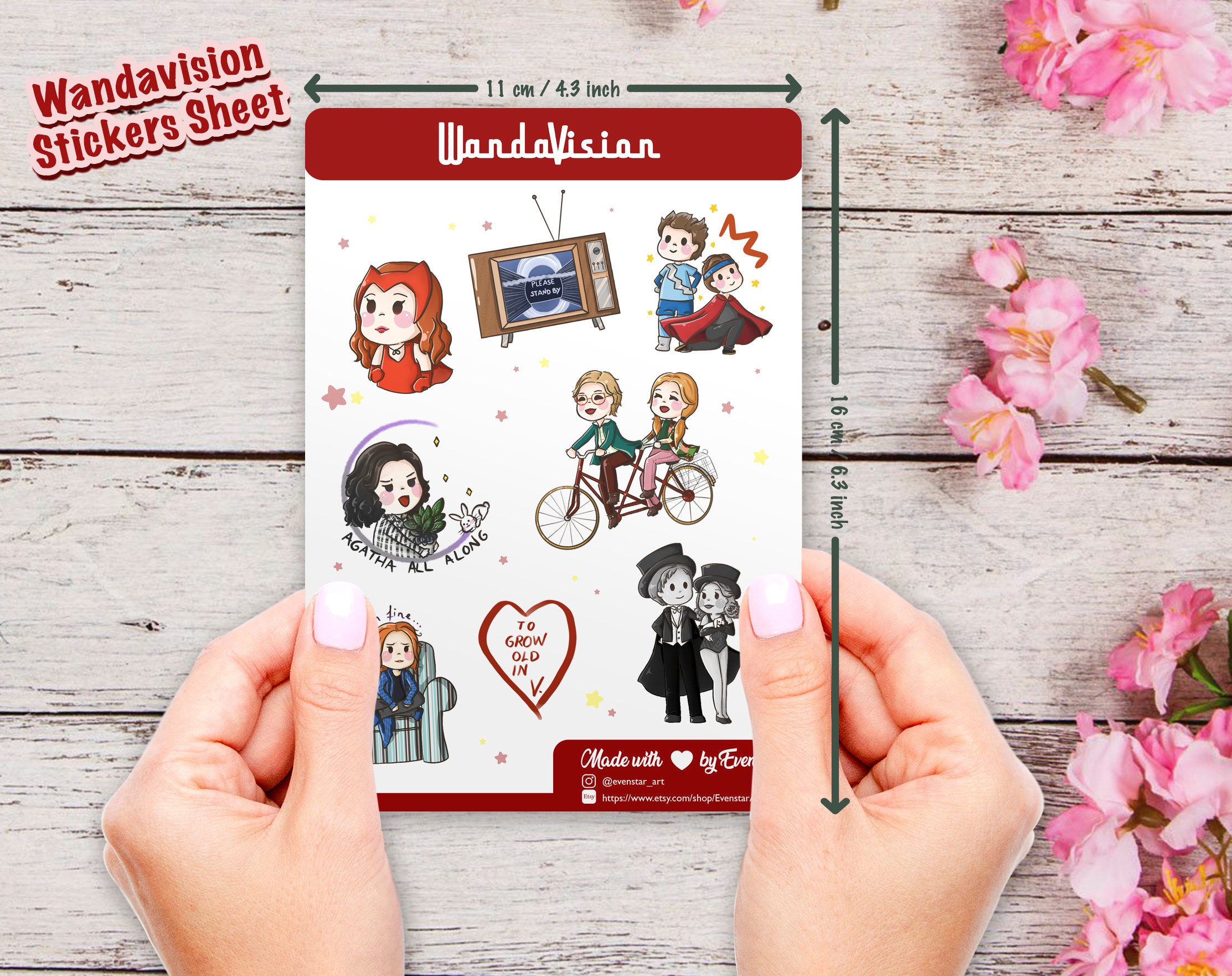 Wandavision Stickers Sheet Planner & Bullet Journal Laptop Sticker ...