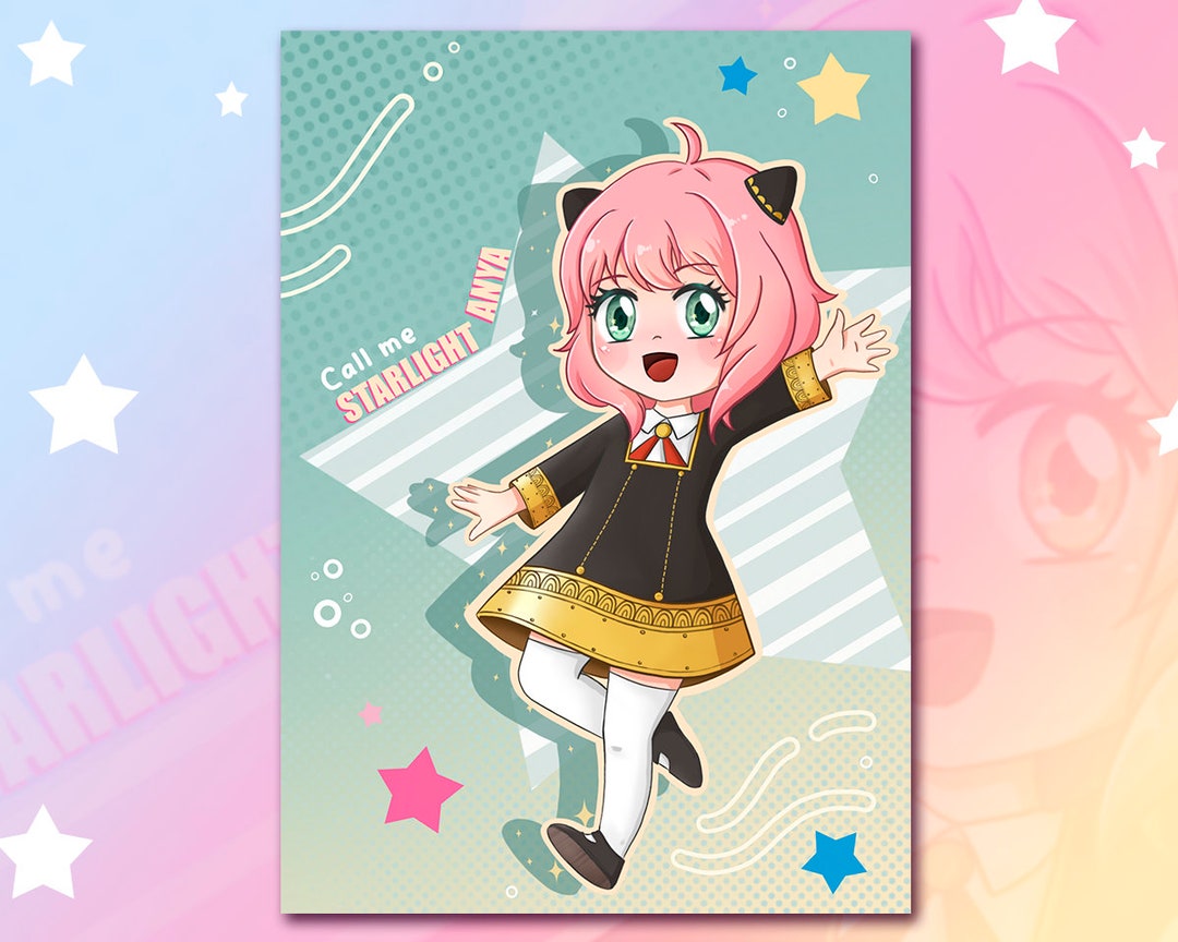 Anya Starlight Anime Print | Spy Family | Illustration | Handmade A5 ...