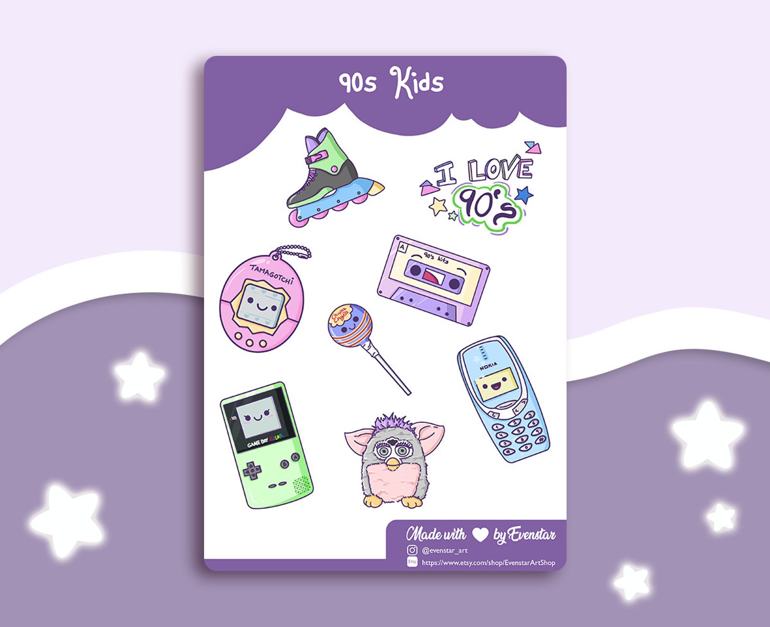 90's Kids Lover Retro Stickers Sheet Perfect for Planner & Bullet ...