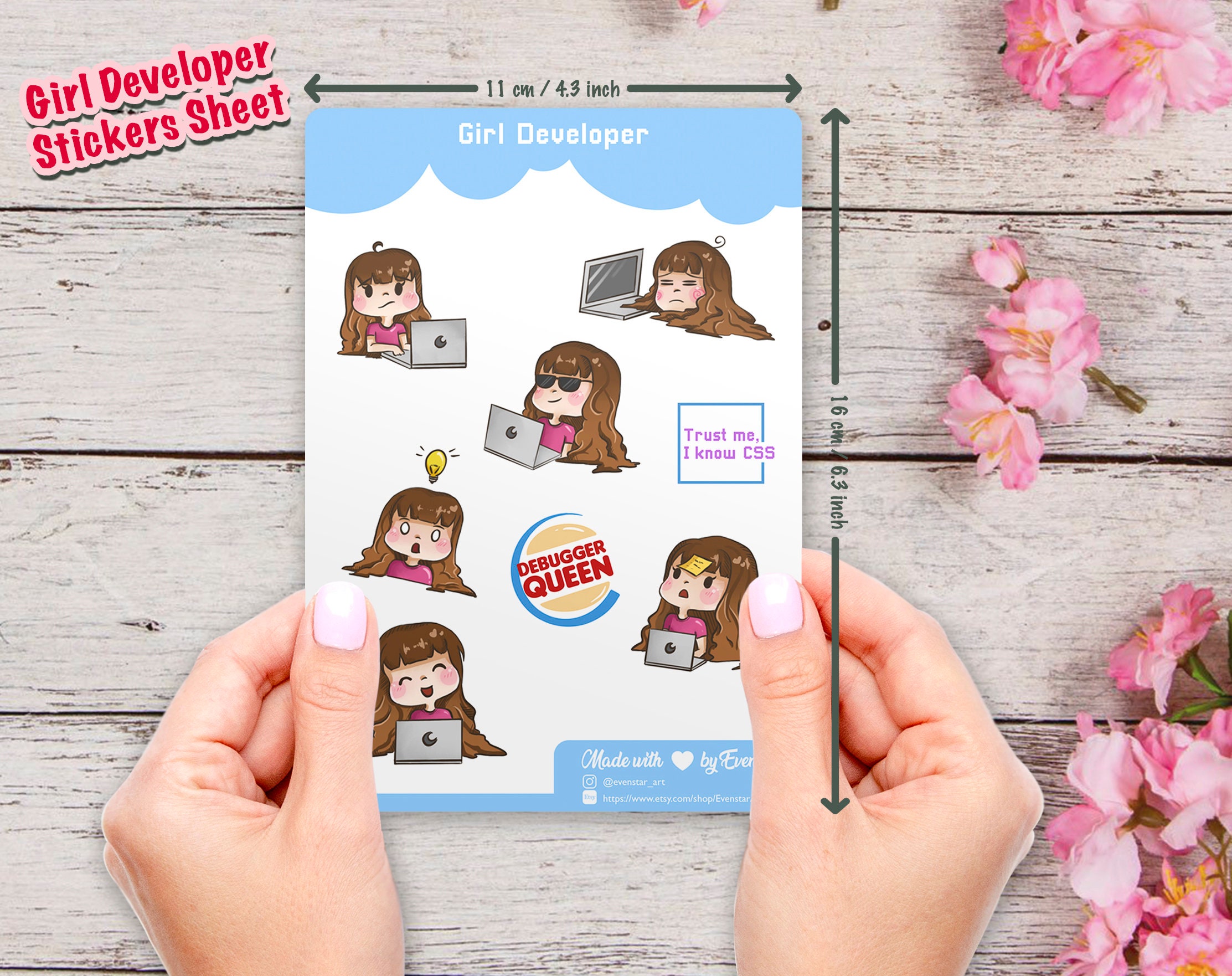 Girl Developer Stickers Sheet Planner & Bullet Journal - Etsy