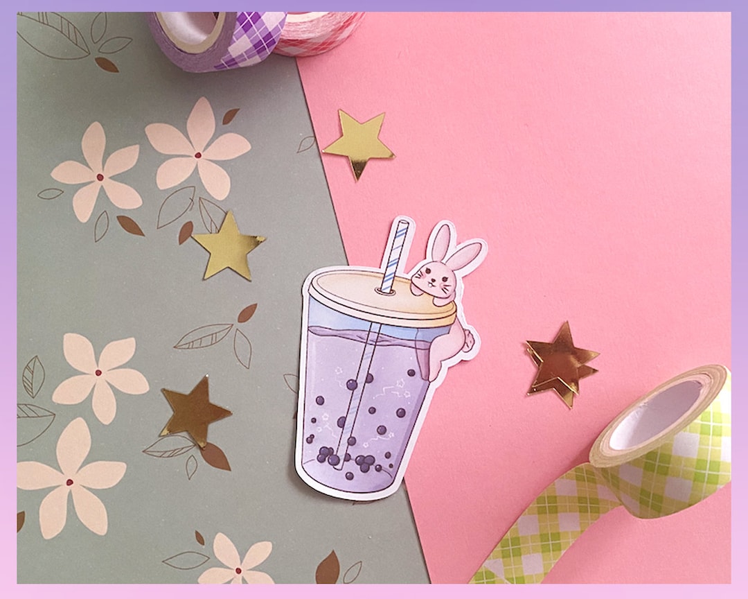 Usagi Bubble Tea Sticker: Kawaii Rabbit Food Lover Design - Etsy