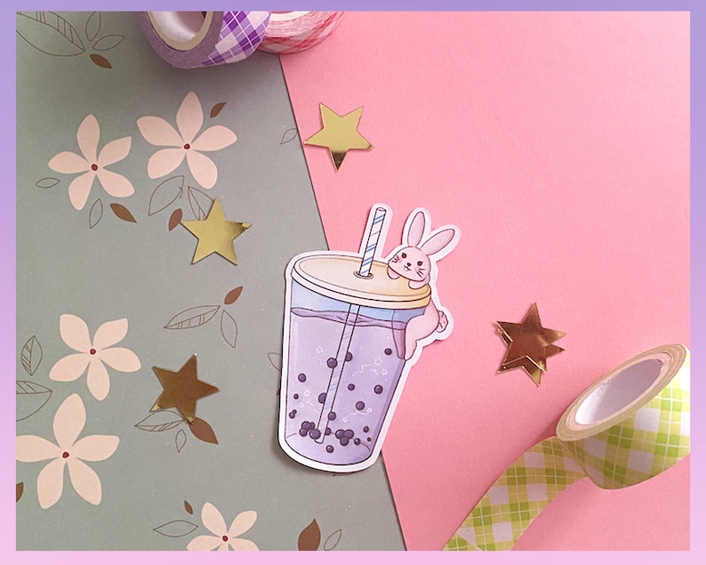 Usagi Bubble Tea Sticker Korean Japanese Food Drink - Etsy