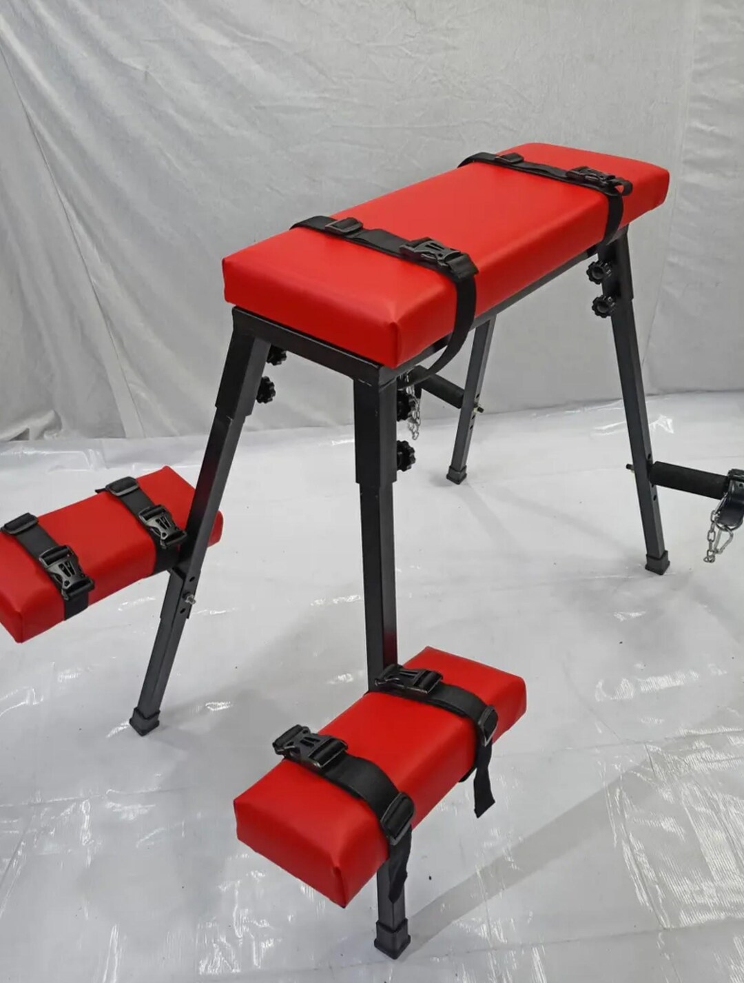Heavy Duty BDSM Spanking Bench - Red | Metal Restraint Chair With ...