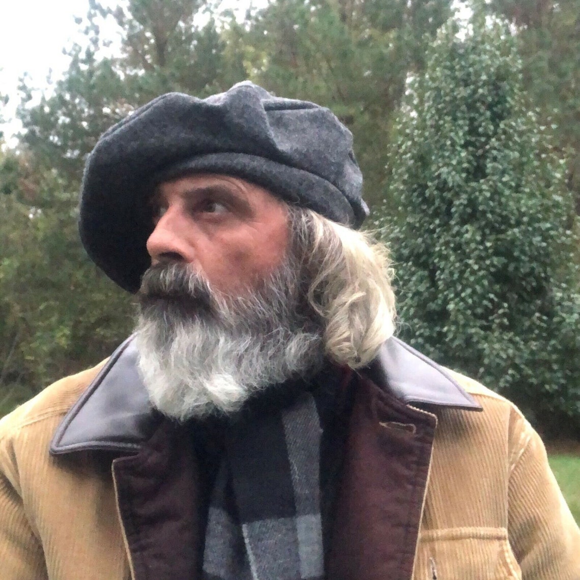 Scottish Traditional Highlander Tam Hat in Dark Grey Wool Classic Kilt ...