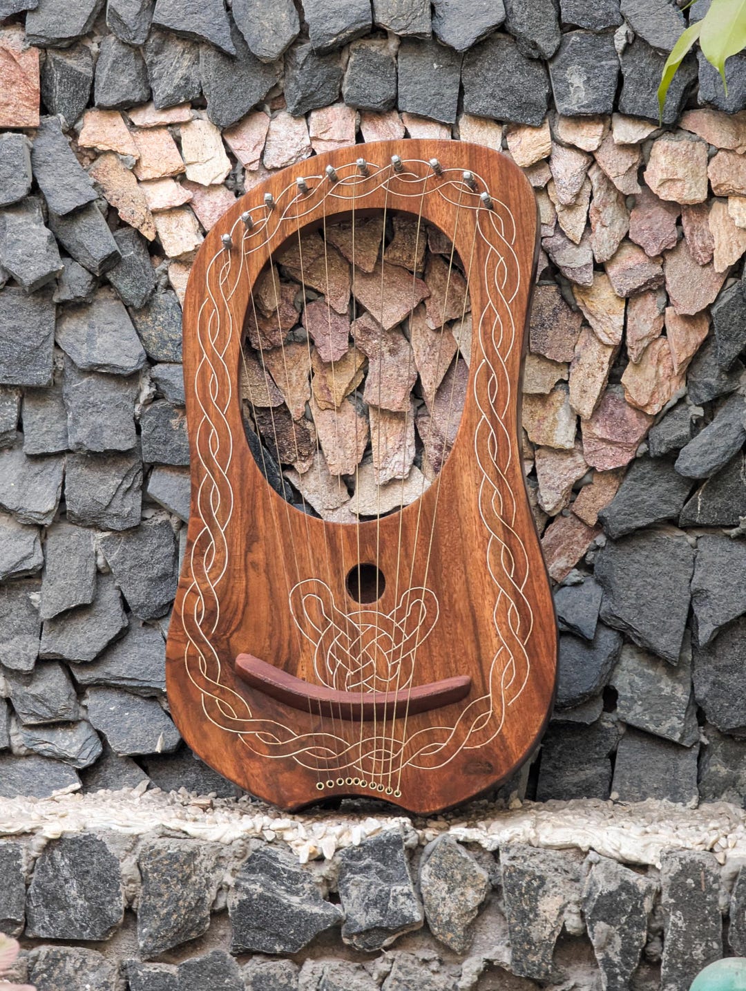 Handmade Celtic Lyre Harp 10-string – Premium Rosewood Celtic Design ...