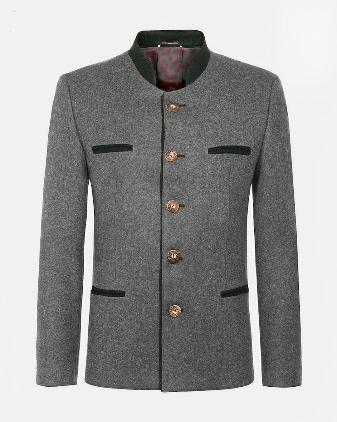 German Bavarian Jacket Trachten Light Grey Jacket - Etsy