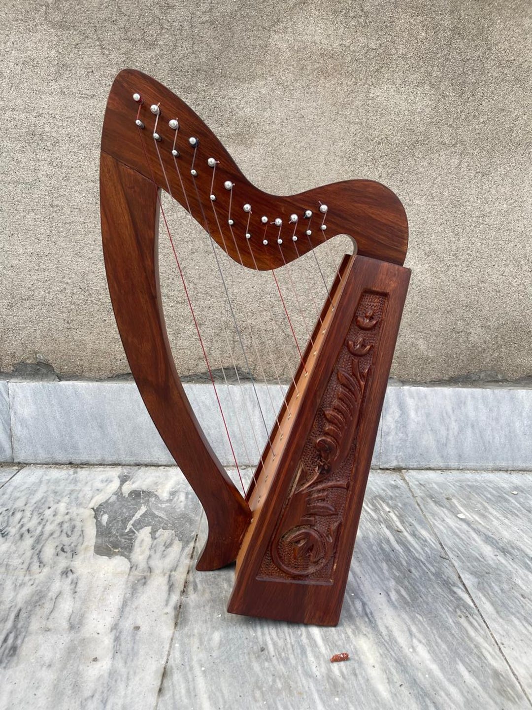 Handmade Lyre Harp 12-string – Premium Rosewood Triangle Design | Free ...