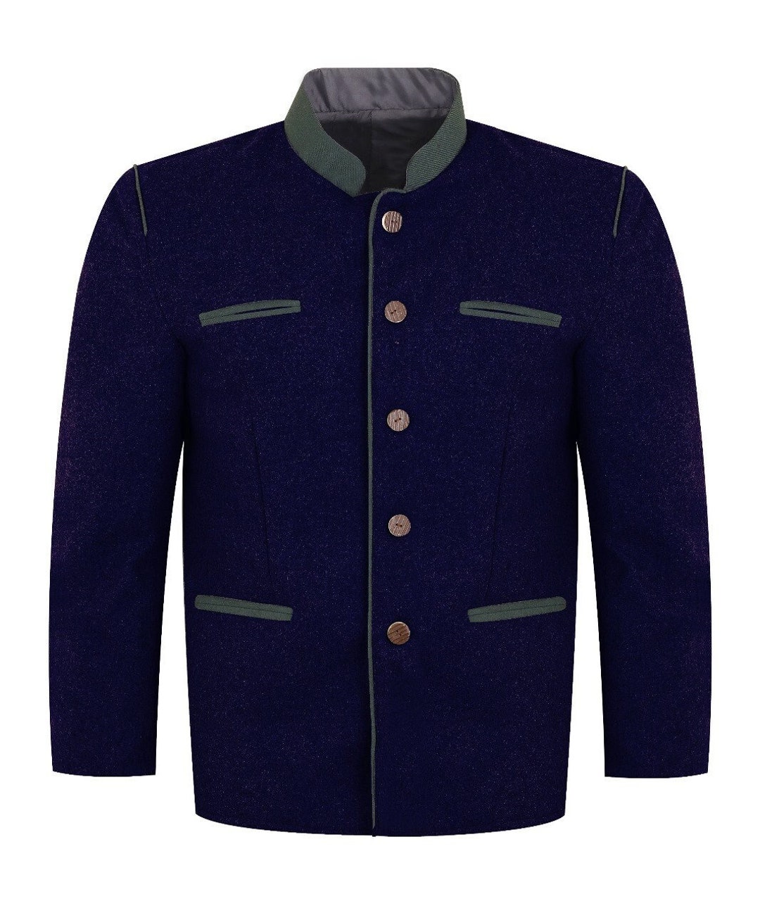 Men's Navy Blue Trachten Jacket | Austrian Wool Jacket | Traditional ...